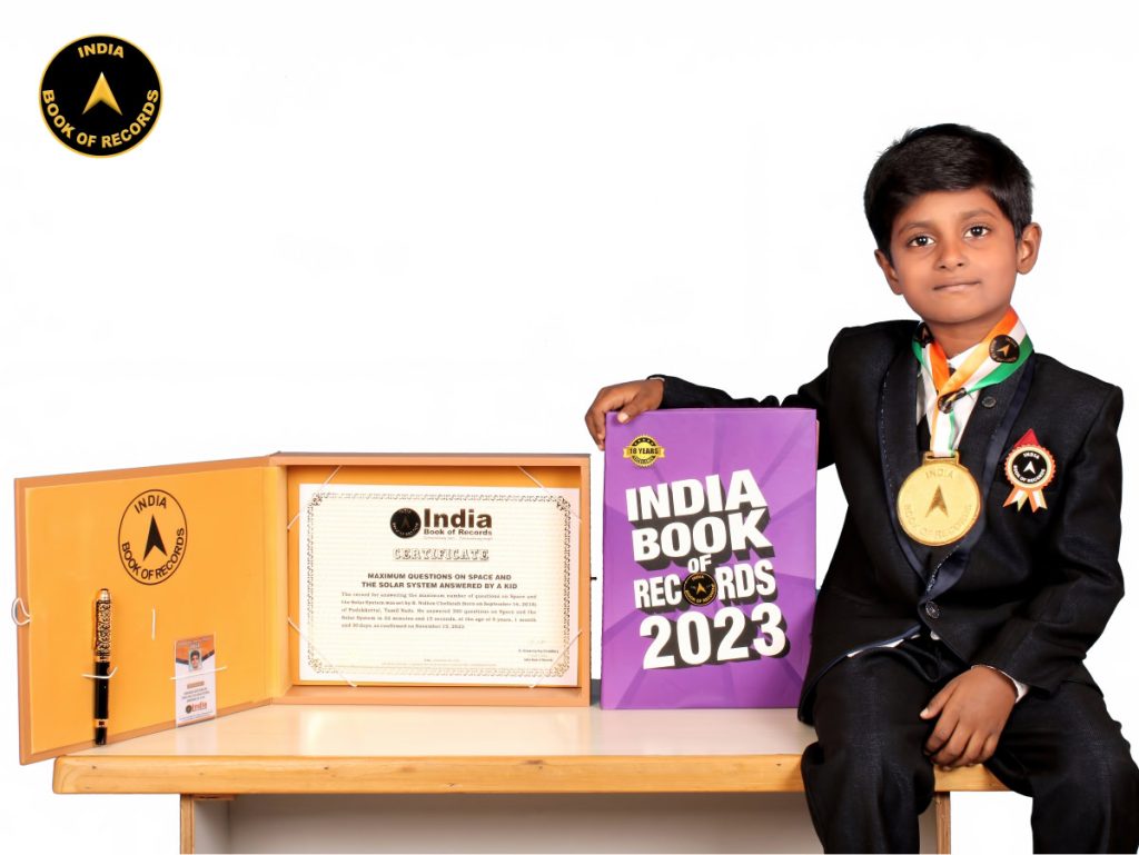 Maximum questions on Space and the Solar System answered by a kid - India Book of Records