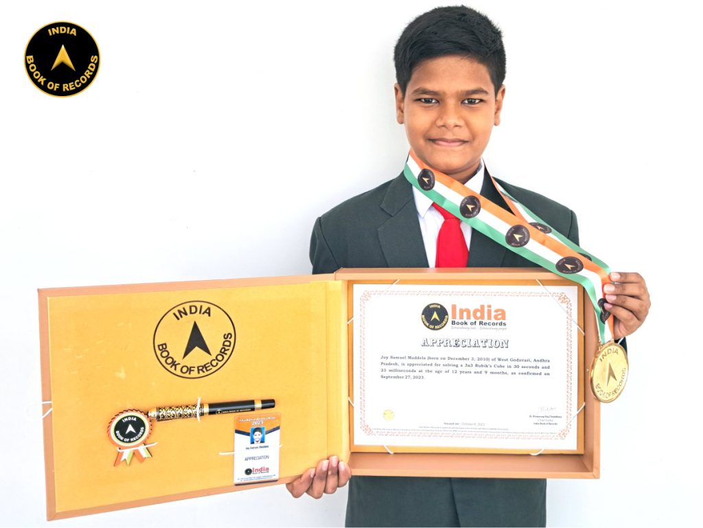 Joy Samuel Maddela - Appreciation - India Book of Records