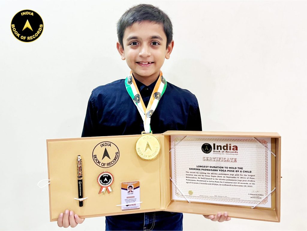 Longest duration to hold the shirsha padmasana yoga pose by a child ...