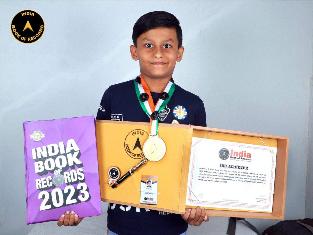 Adwaith S Nair - IBR Achiever - India Book of Records