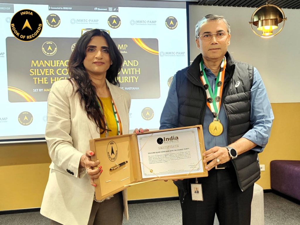 Gold and silver coins/bars with the highest purity - India Book of Records