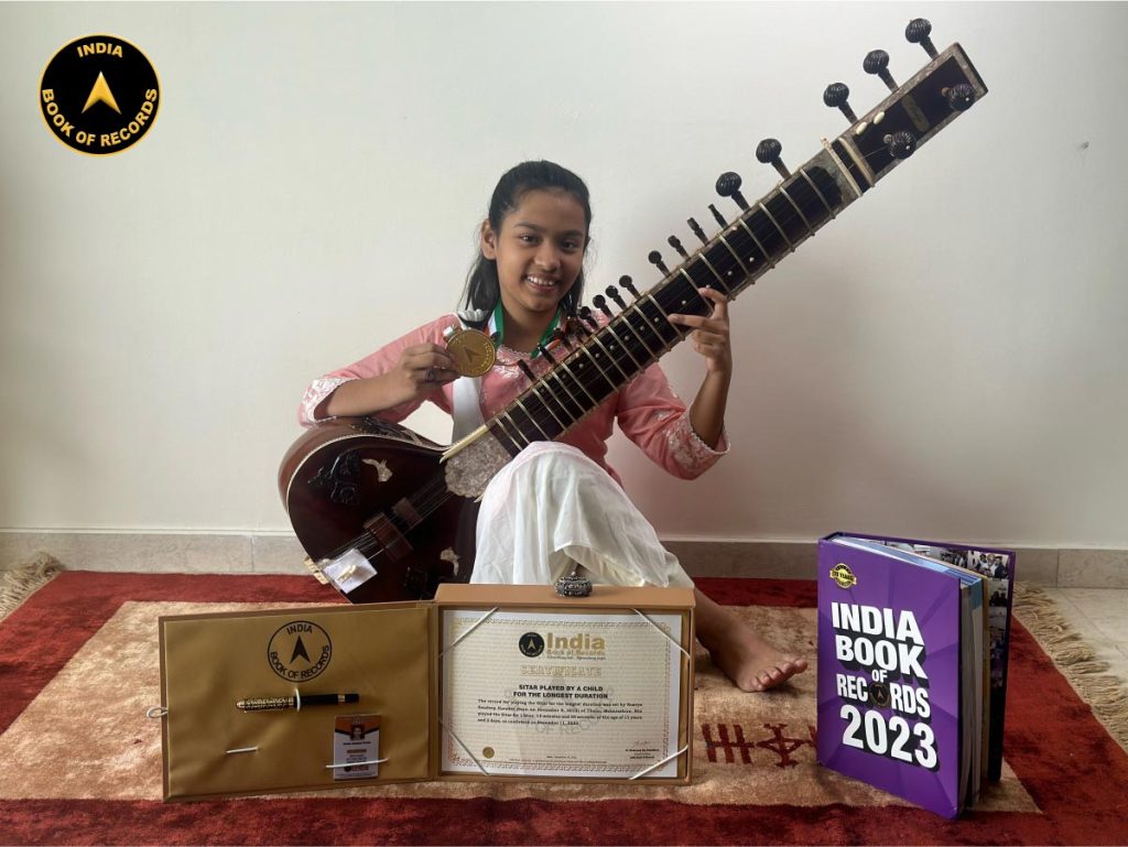 Sitar played by a child for the longest duration - India Book of Records