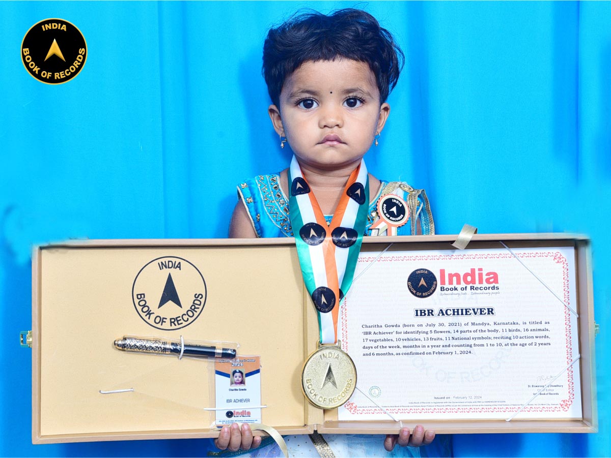 Charitha Gowda - IBR Achiever - India Book of Records