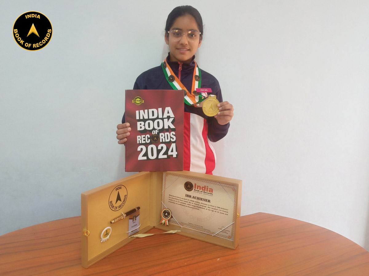 Mehaknoor - IBR Achiever - India Book of Records