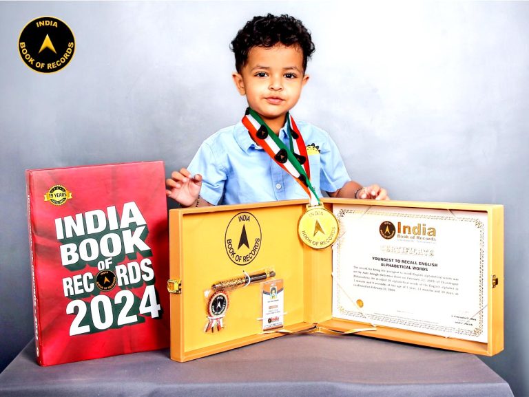 Youngest to recall English alphabetical words - India Book of Records