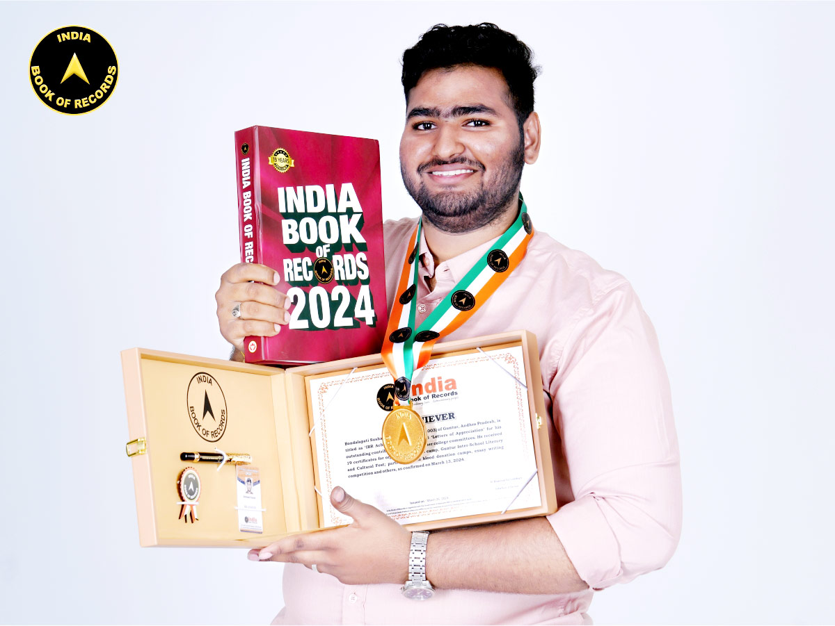 Bondalapati Sushanth - IBR Achiever - India Book of Records