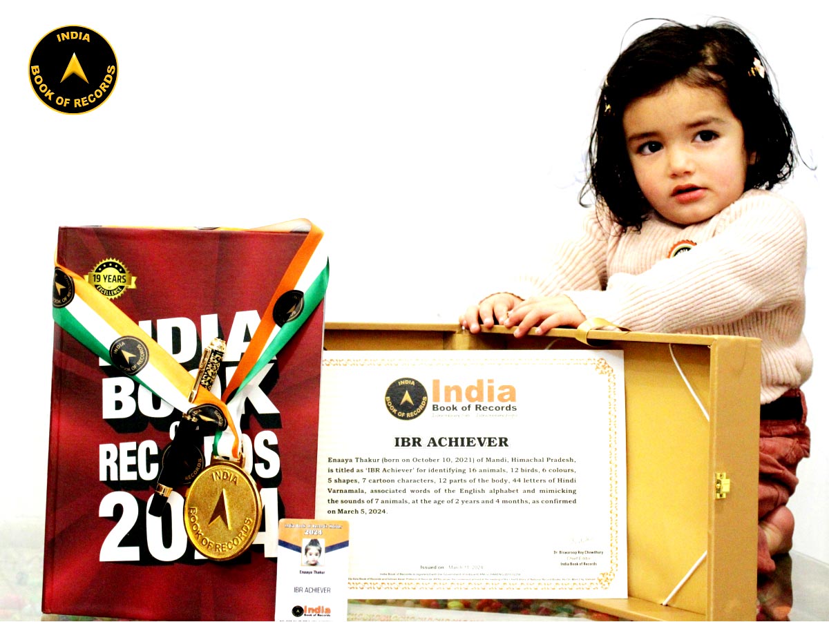 Enaaya Thakur - IBR Achiever - India Book of Records