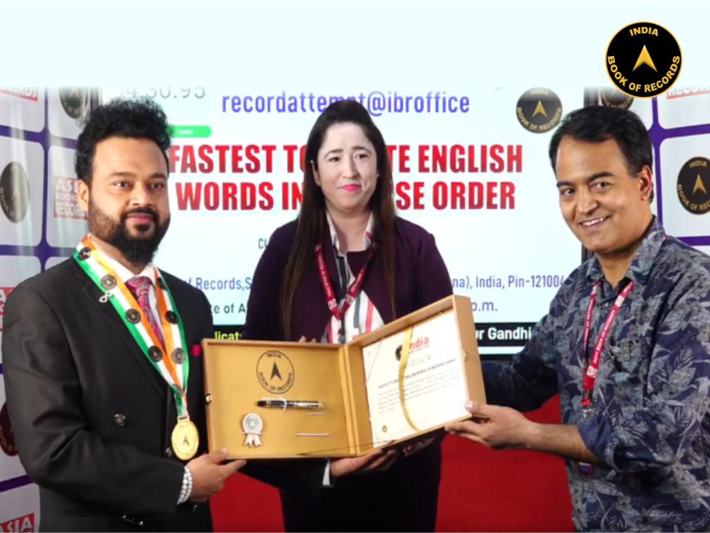 Fastest to recite the spellings of English words in reverse order ...