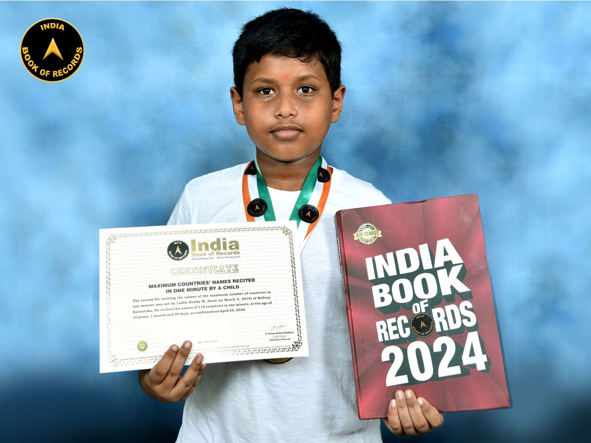 Maximum countries’ names recited in one minute by a child - India Book ...