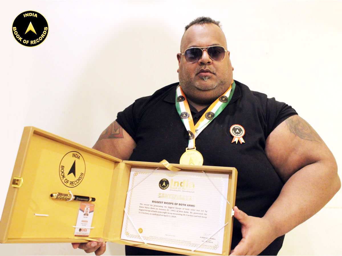 Biggest biceps of both arms - India Book of Records