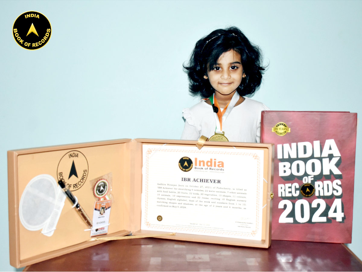 Aadhira Niranjan - IBR Achiever - India Book of Records