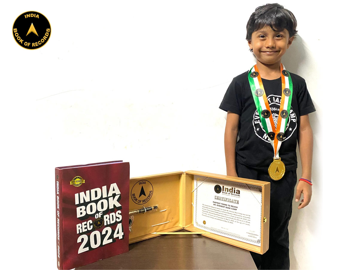 Fastest twins to reach Mt. Everest Base Camp - India Book of Records