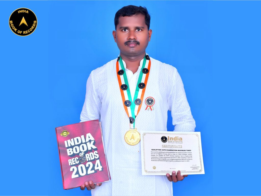 Qualifying GATE examination maximum times - India Book of Records Qualifying GATE examination maximum times - India Book of Records