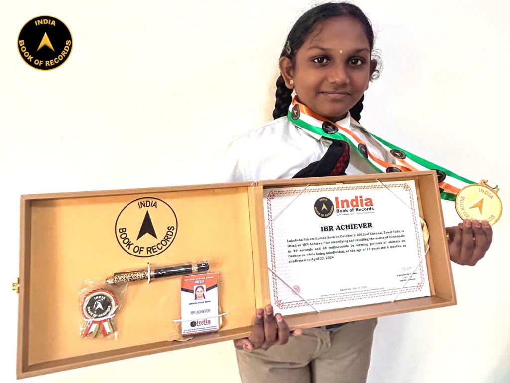 Lakshana Sriram Kumar - IBR Achiever - India Book of Records