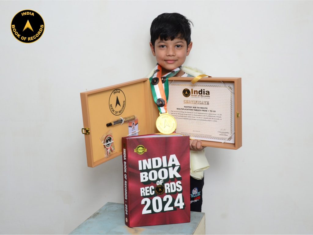 Fastest kid to recite multiplication tables from 1 to 20 - India Book ...