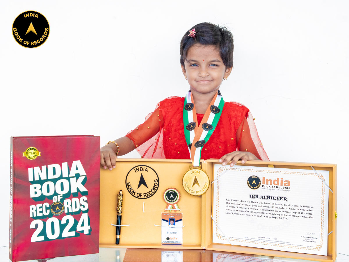 A.L. Kaashvi - IBR Achiever - India Book of Records
