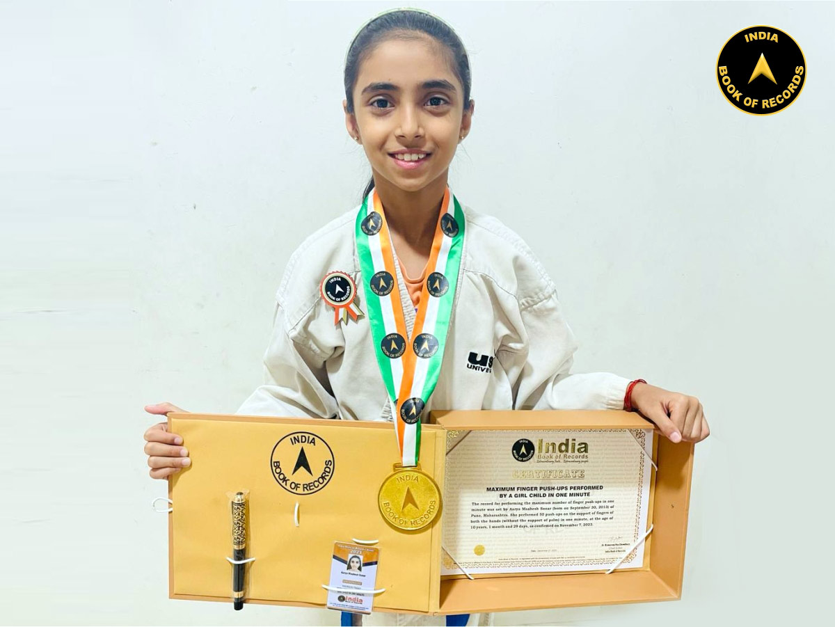 Maximum finger push-ups performed by a girl child in one minute - India ...
