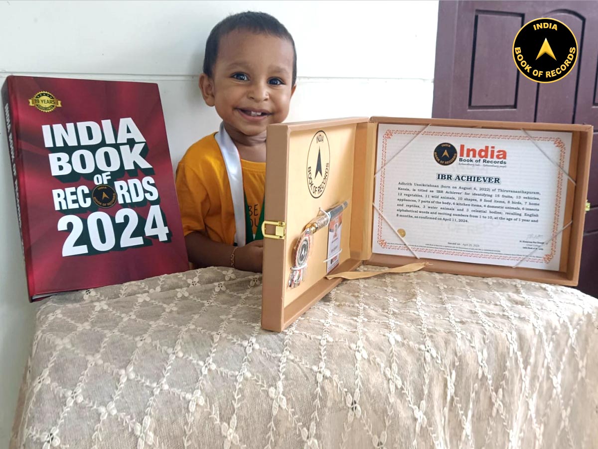 Adhrith Unnikrishnan- IBR Achiever - India Book of Records
