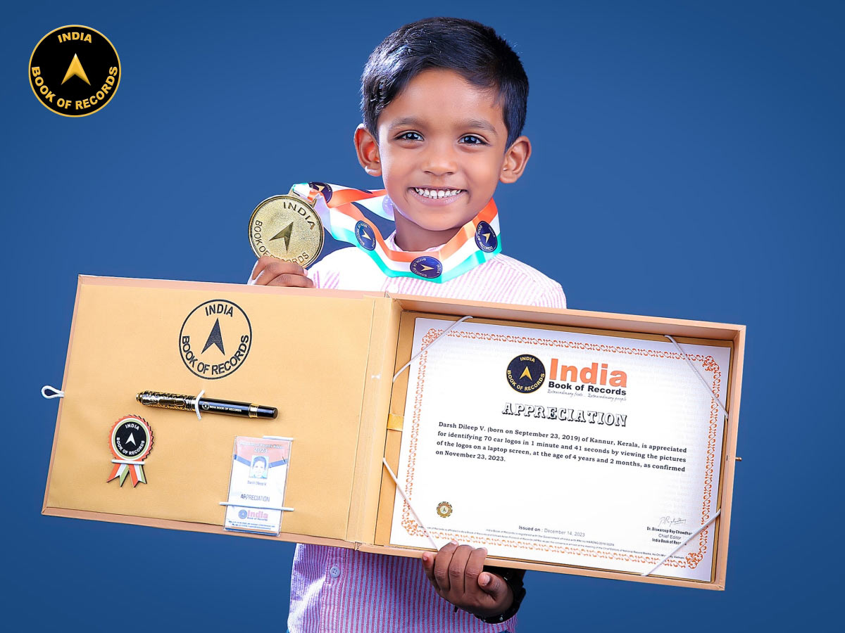 Darsh Dileep V. - Appreciation - India Book of Records