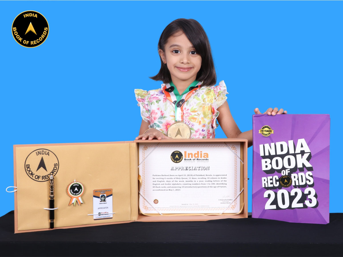 Fathima Bathool - Appreciation - India Book of Records