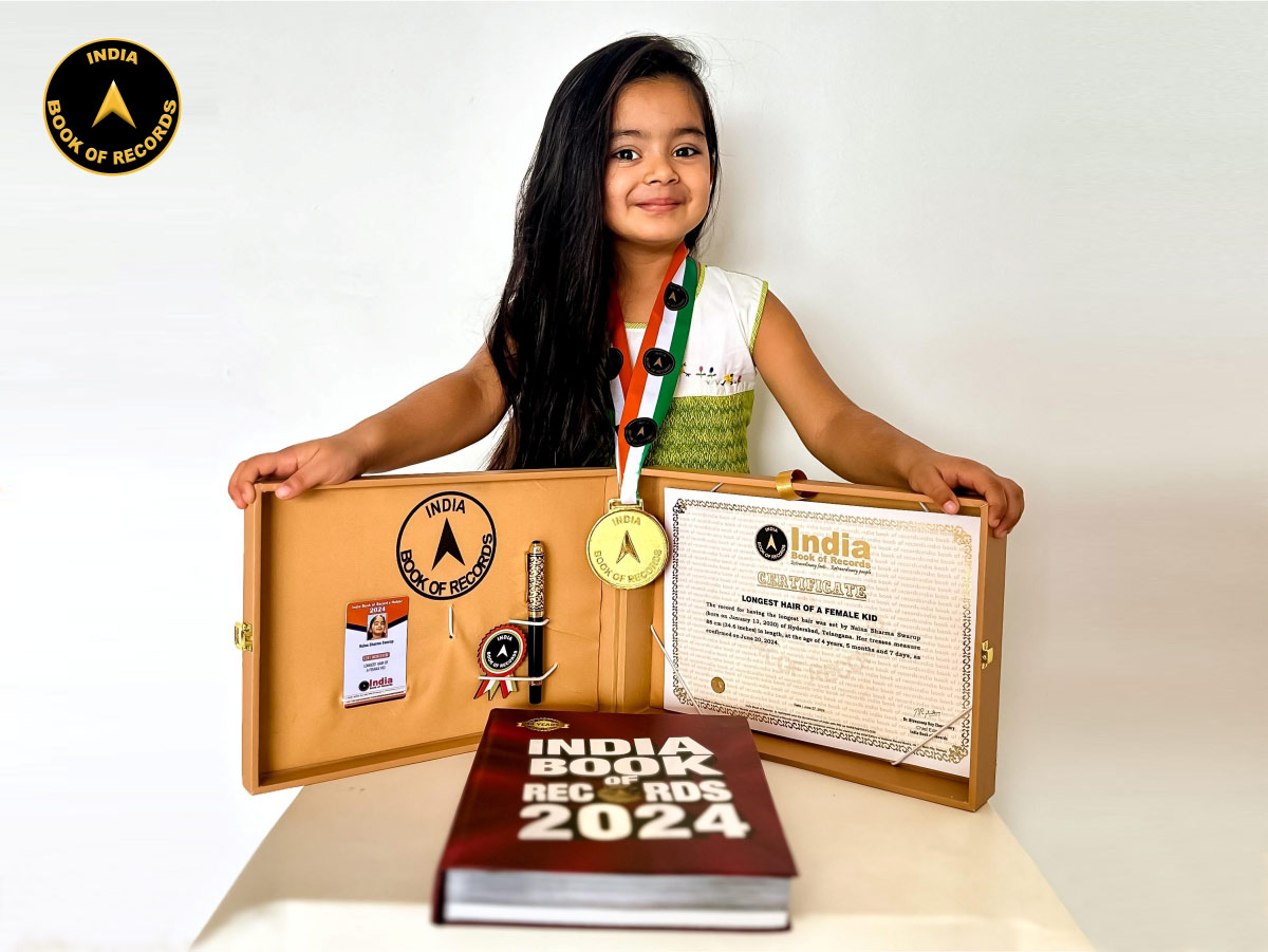 Longest hair of a female kid - India Book of Records