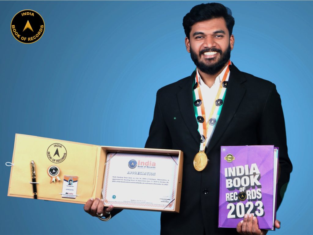 Parth Sandeep Desai - Appreciation - India Book of Records