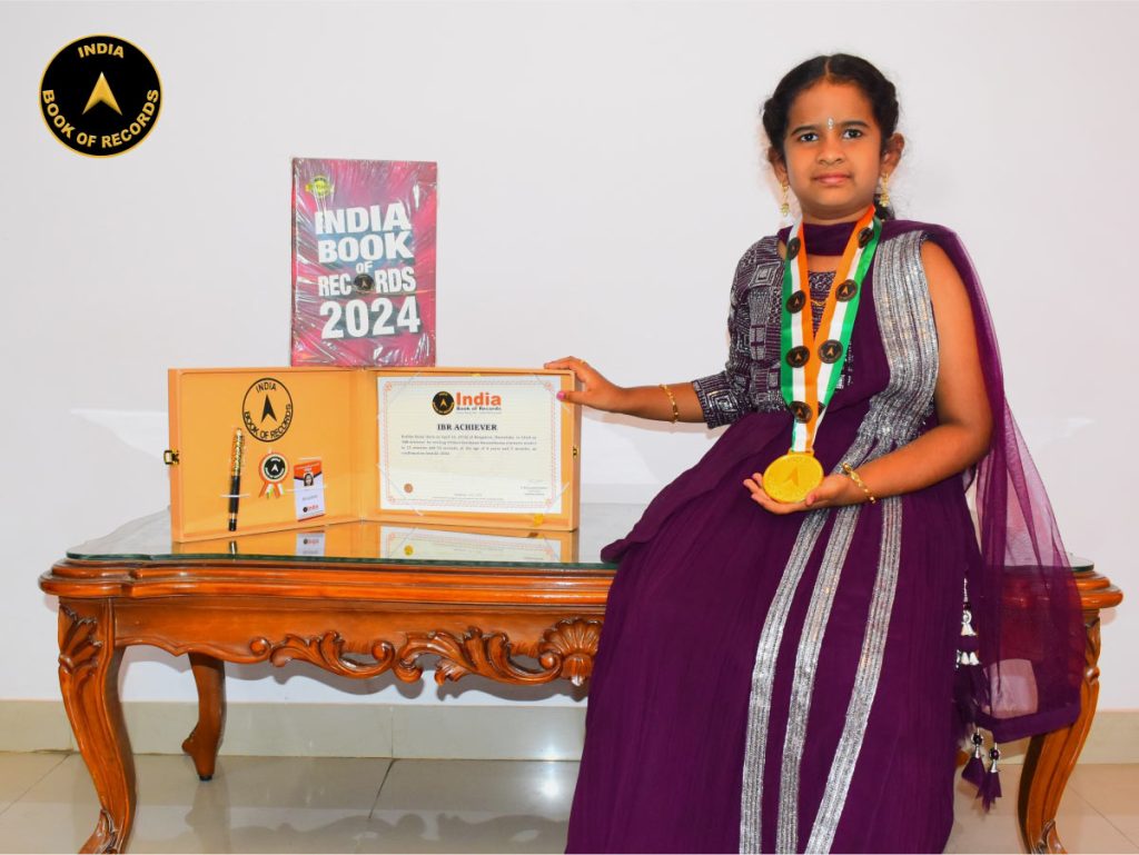 Ruhika Balaji - IBR Achiever - India Book of Records