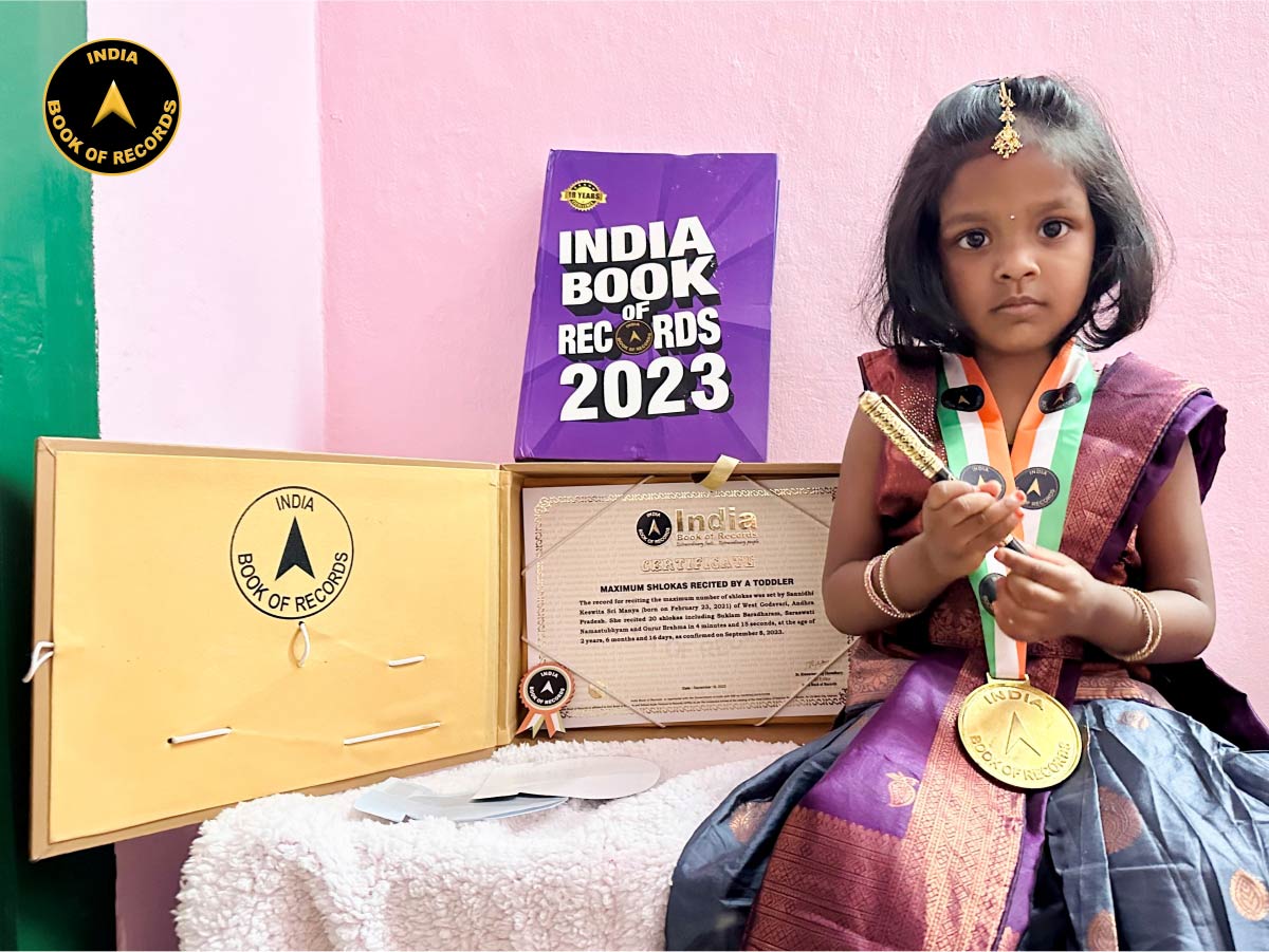 Maximum shlokas recited by a toddler - India Book of Records