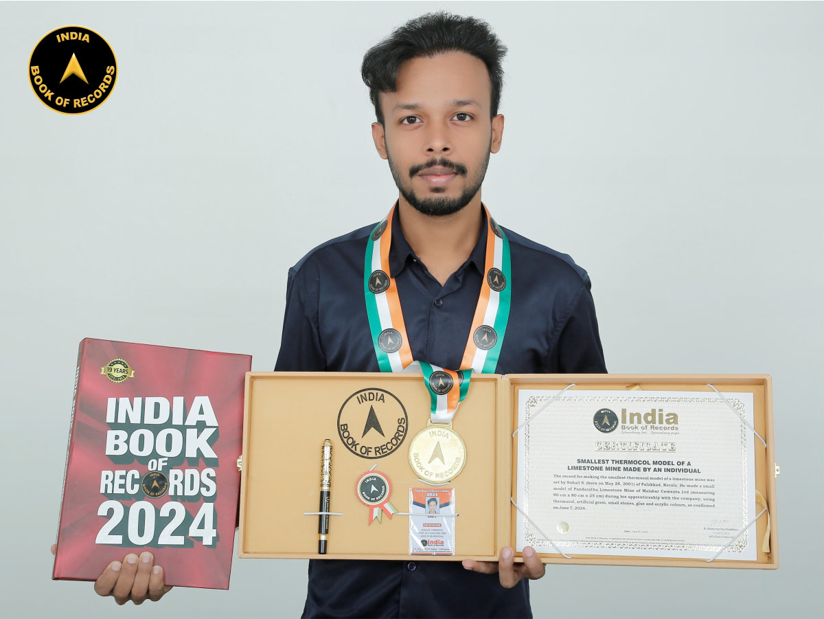 Smallest thermocol model of a limestone mine made by an individual ...