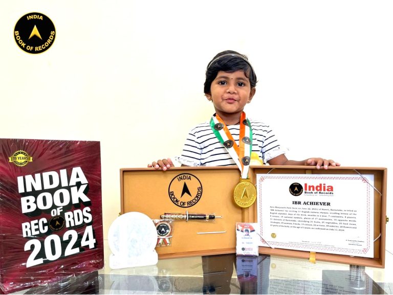 Ayra Manjunath Patil - IBR Achiever - India Book of Records