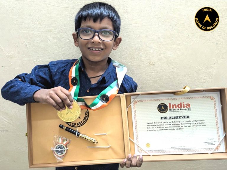 Darshil Pendyala - IBR Achiever - India Book of Records