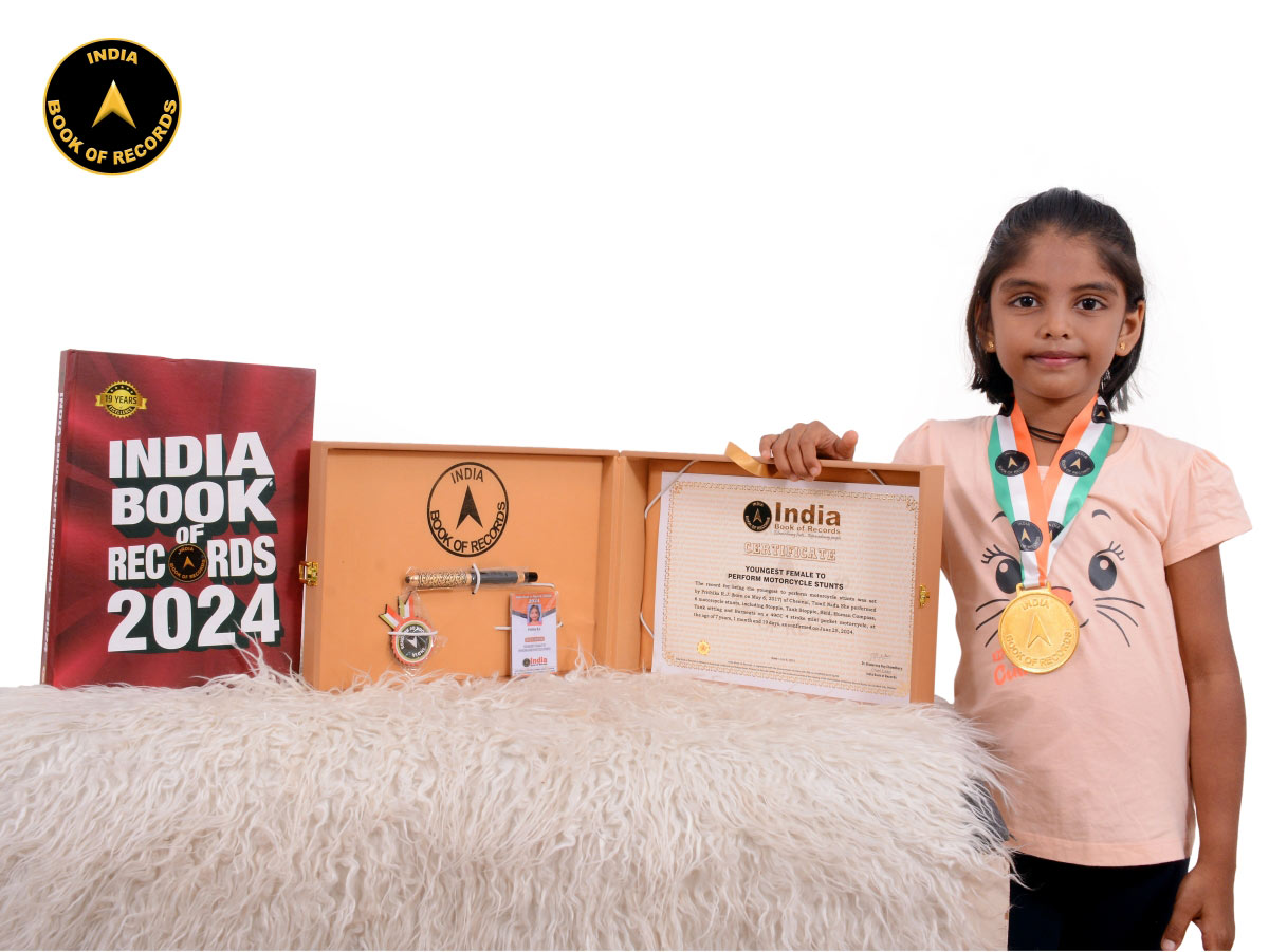 Youngest female to perform motorcycle stunts - India Book of Records
