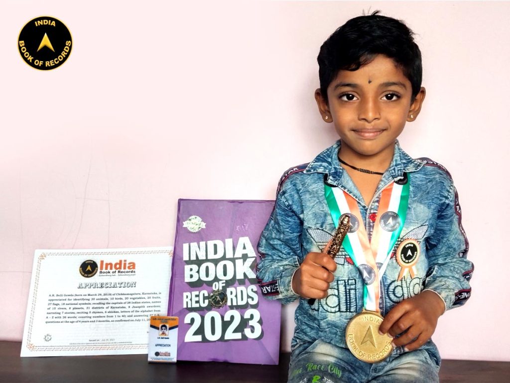A.R. Belli Gowda - Appreciation - India Book of Records
