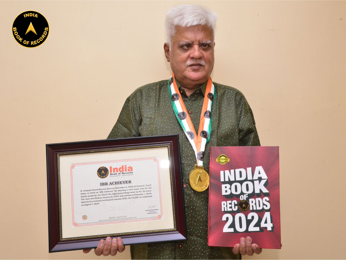 R. Prakash Chand Sharma - IBR Achiever - India Book of Records