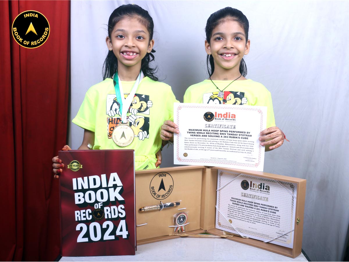 Maximum hula hoop spins performed by twins