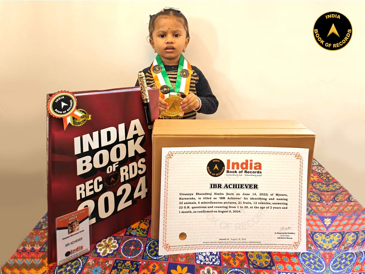 Vivaanya Bharadwaj Simha - IBR Achiever - India Book of Records