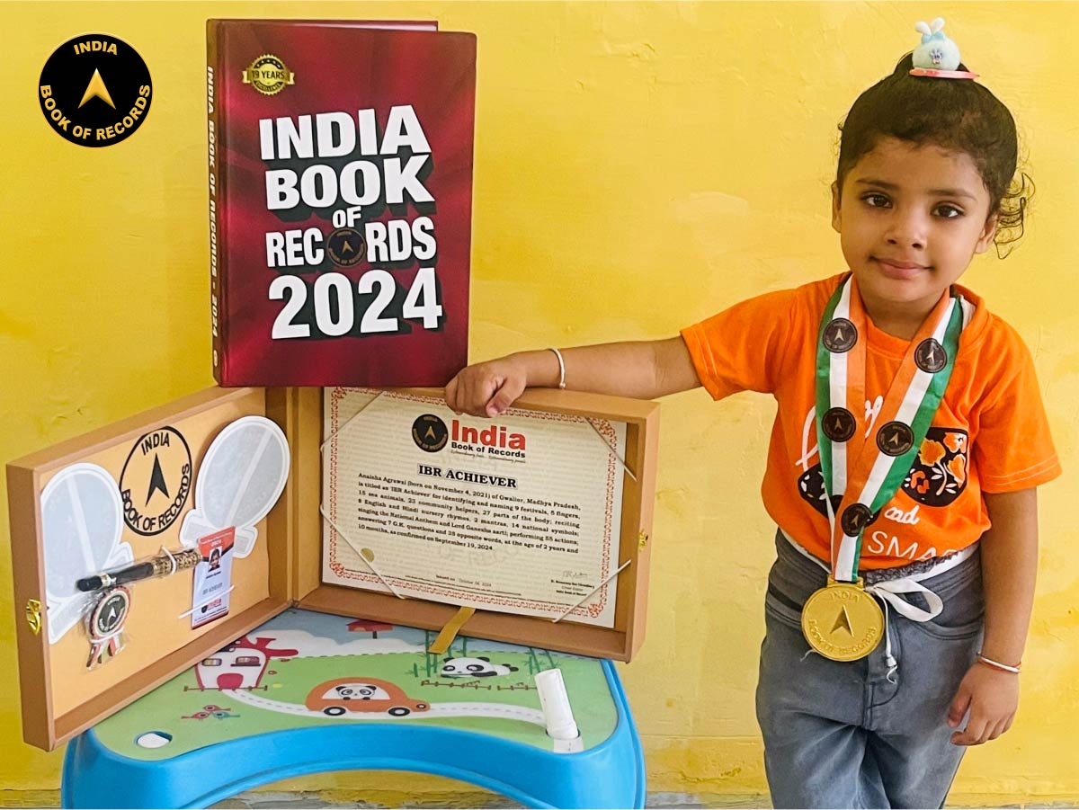 Anaisha Agrawal - IBR Achiever - India Book of Records