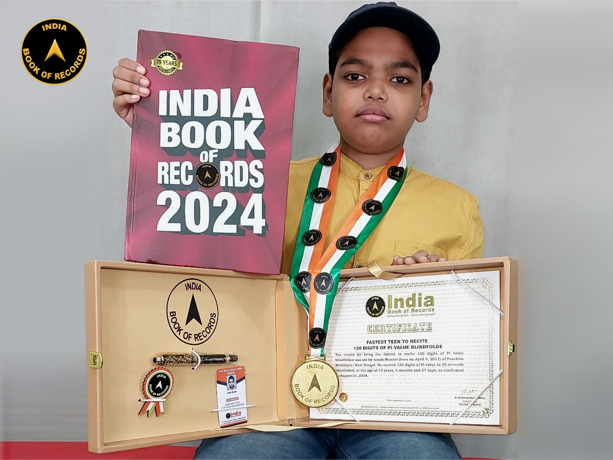 Fastest teen to recite 120 digits of Pi value blindfolded - India Book ...