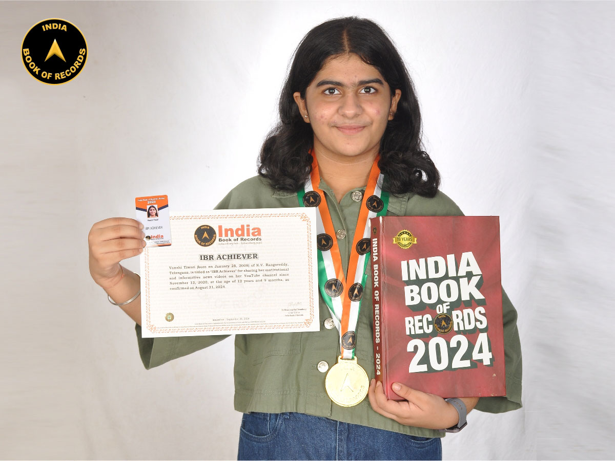 Vanshi Tiwari - IBR Achiever - India Book of Records