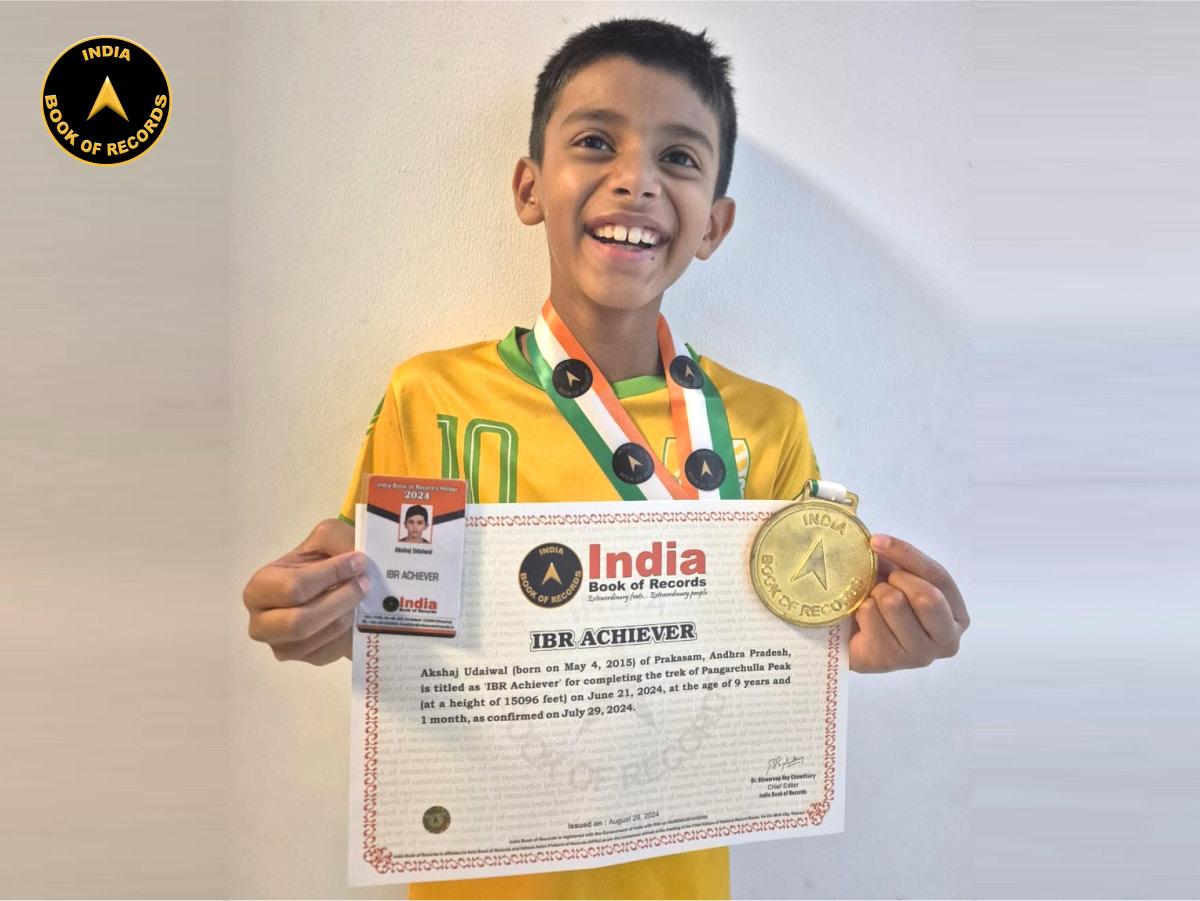 Akshaj Udaiwal - IBR Achiever - India Book of Records