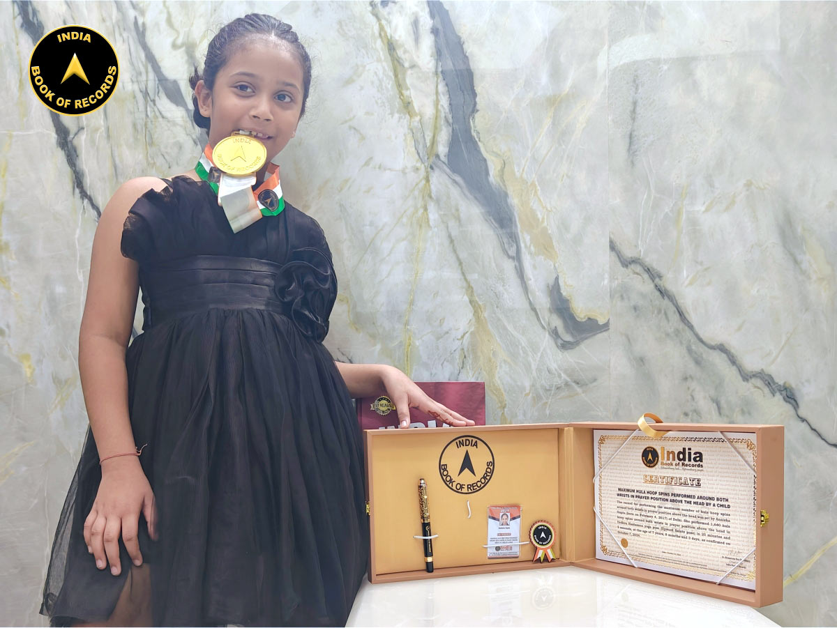 Maximum hula hoop spins performed around both wrists - India Book of ...