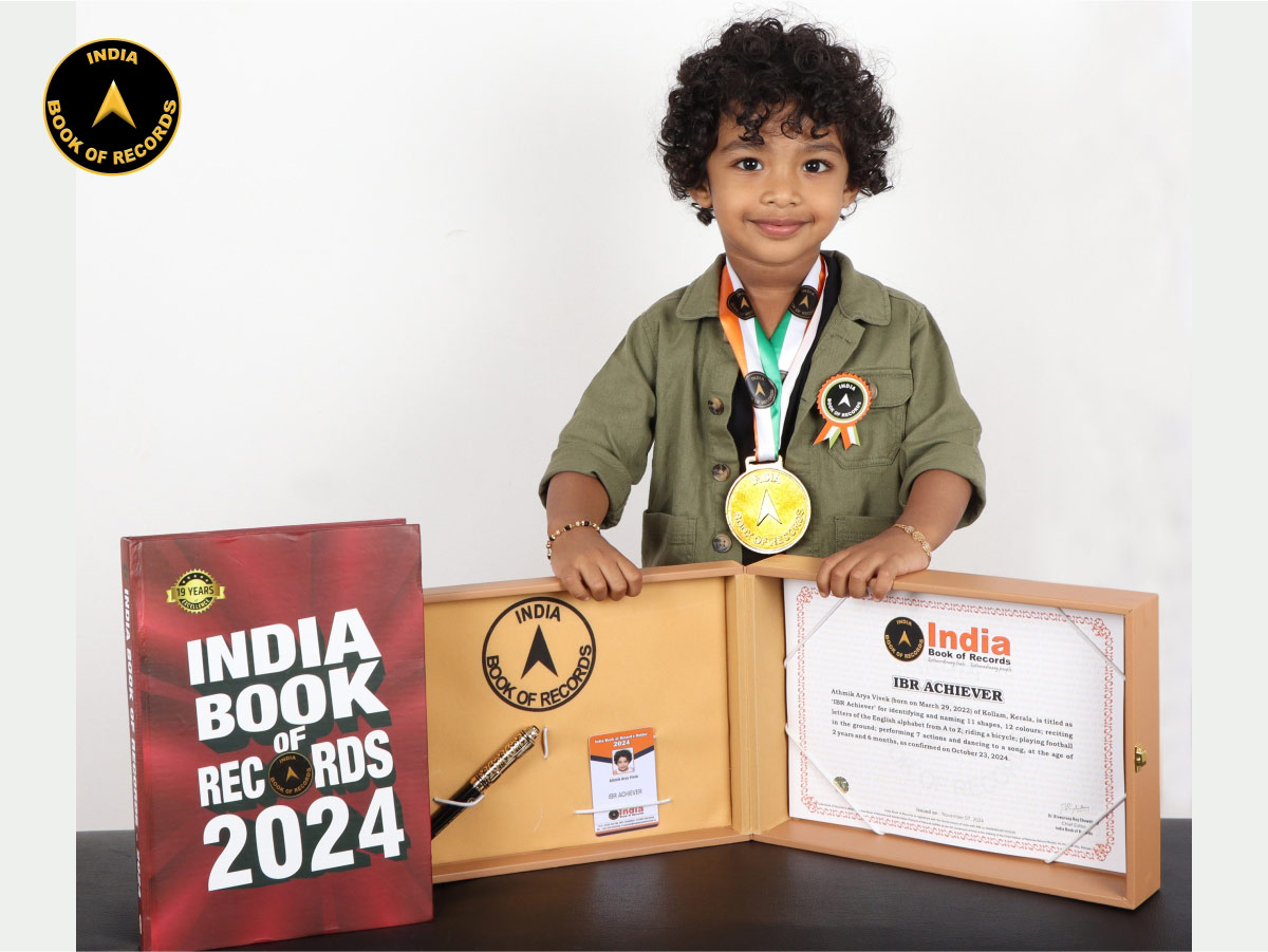 Athmik Arya Vivek - IBR Achiever - India Book of Records