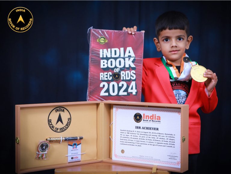 Samhith Kashyap M. S. - IBR Achiever - India Book of Records