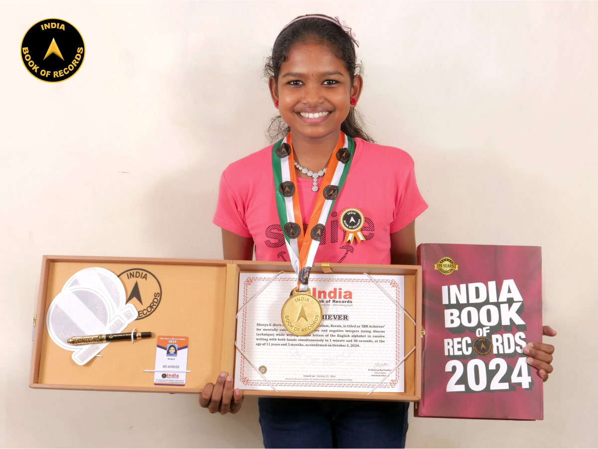 Shreya S. - IBR Achiever - India Book of Records