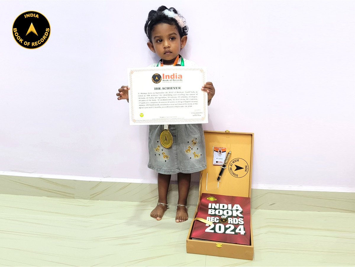 V. Hirdaya - IBR Achiever - India Book of Records