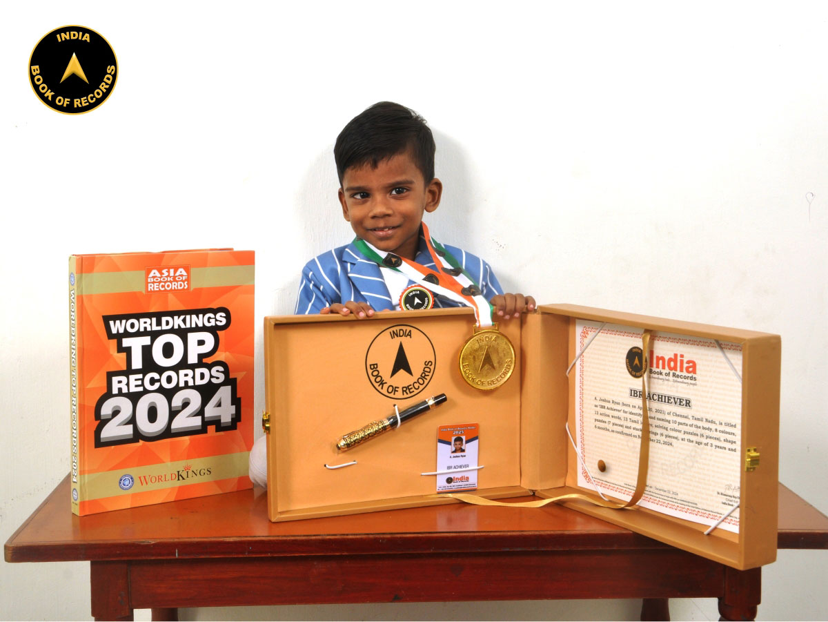 A. Joshua Ryan - IBR Achiever - India Book of Records