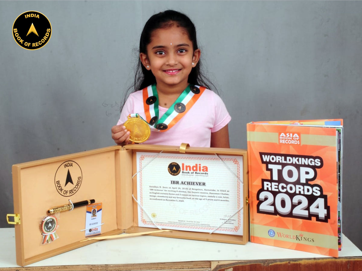 Aaradhya R. - IBR Achiever - India Book of Records
