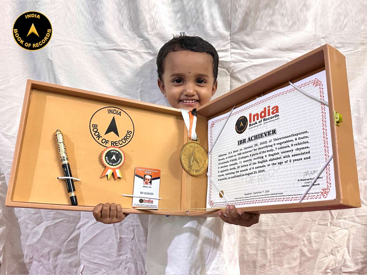 Adheena. D.A - IBR Achiever - India Book of Records