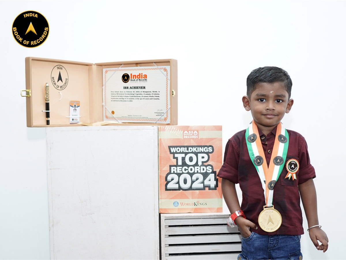 Evan Subash - IBR Achiever - India Book of Records