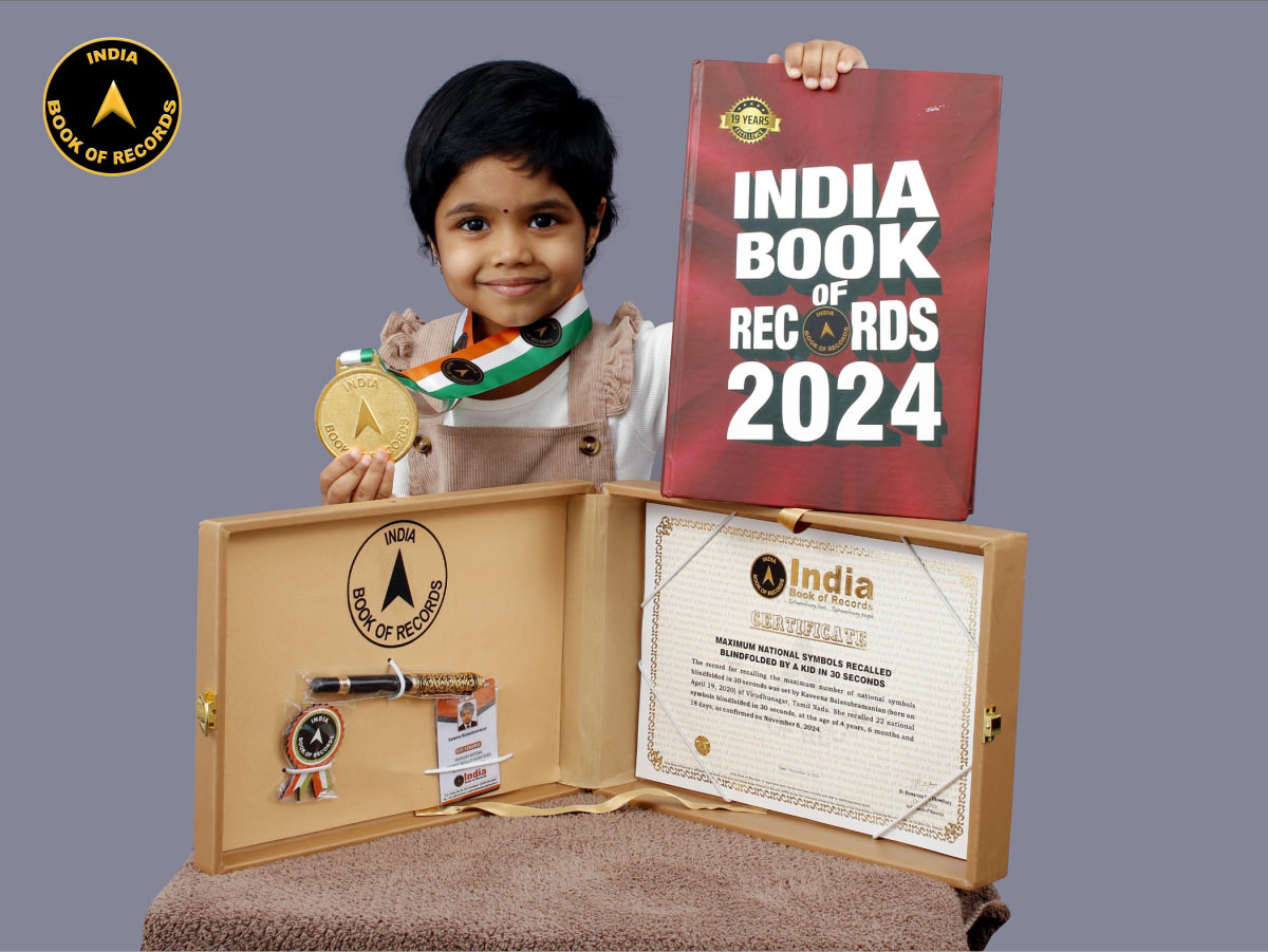 Maximum national symbols recalled blindfolded - India Book of Records